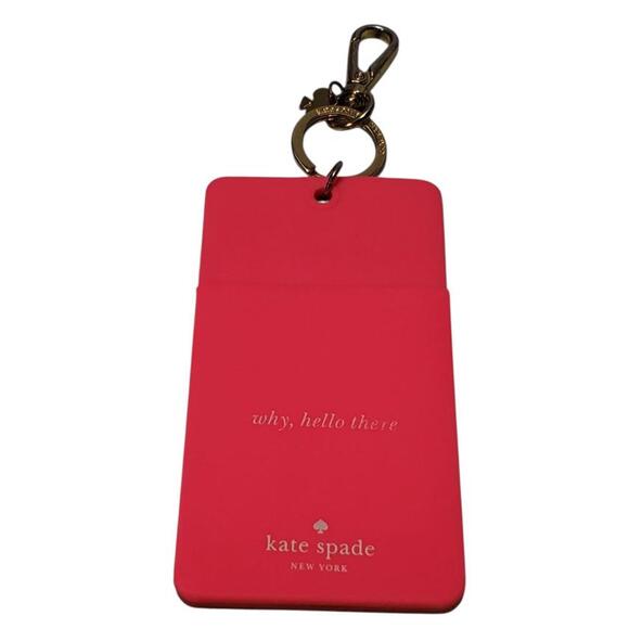 Other | Kate Spade Rubbersilicone Luggage Id Tag Pinkred | Poshmark